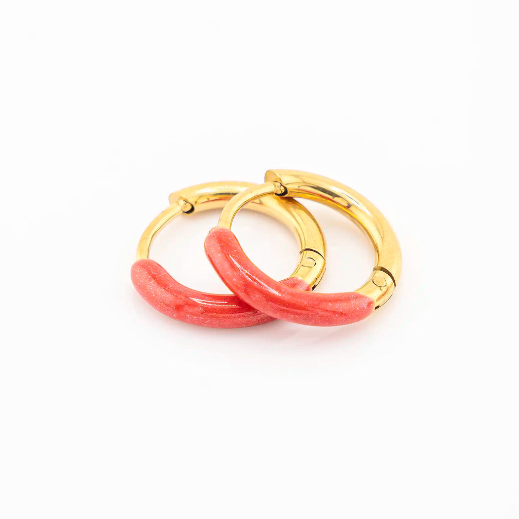 10mm Half Dip Red Huggie Hoops – Merigold Kids